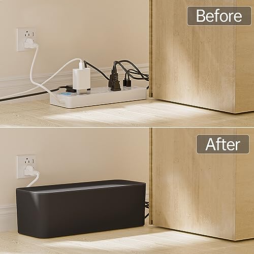 Snapklik.com : Cable Management Box, 2 Pack Cable Organizer Box, Large ...