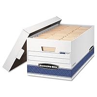 Bankers Box 12 Pack STOR/File Medium-Duty File Storage Boxes, FastFold, Lift-Off Lid, Letter ...