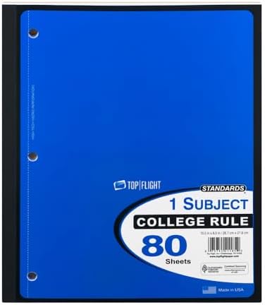 Amazon.com : Top Flight 1-Subject Notebook, 80 Sheets : Office Products
