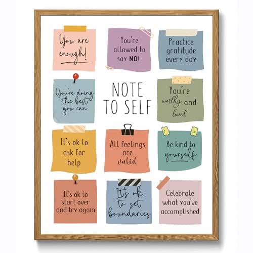 Amazon.com: Note to Self Wall Art Print, Mental Health Affirmations ...