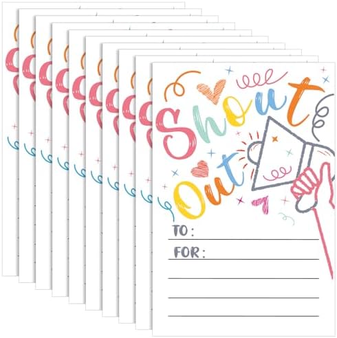 Amazon.com : Gosknor 50pcs Shout Out Cards, Recognition Reward Cards ...