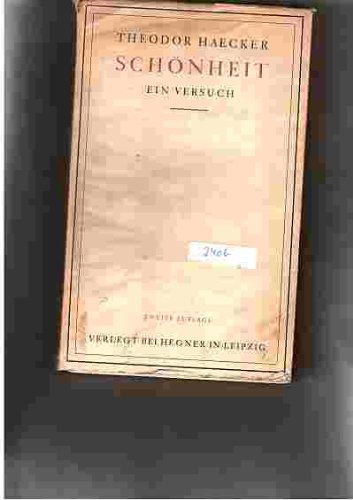 Amazon.com: Schönheit. Ein Versuch: Haecker, Theodor: Books