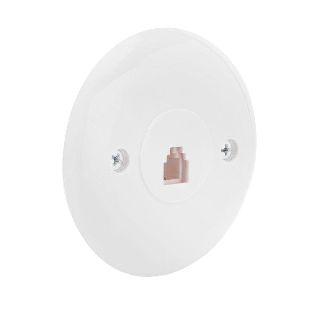 CE TECH 1-Line Round Wall Jack Wall Plate - White - Amazon.com