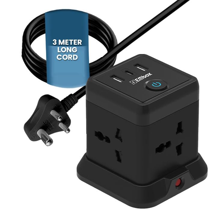 EMBOX Cube Extension Board with USB Port with Universal Sockets and USB ...