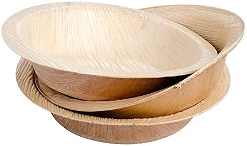 Buy CHANDE BIO (5", 50 Pack Areca Palm Leaf Round Shallow Bowls |100% ...