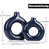 Amazon.com: Bright Blue Ceramic Vase Set of 2 - Decorative Circular ...