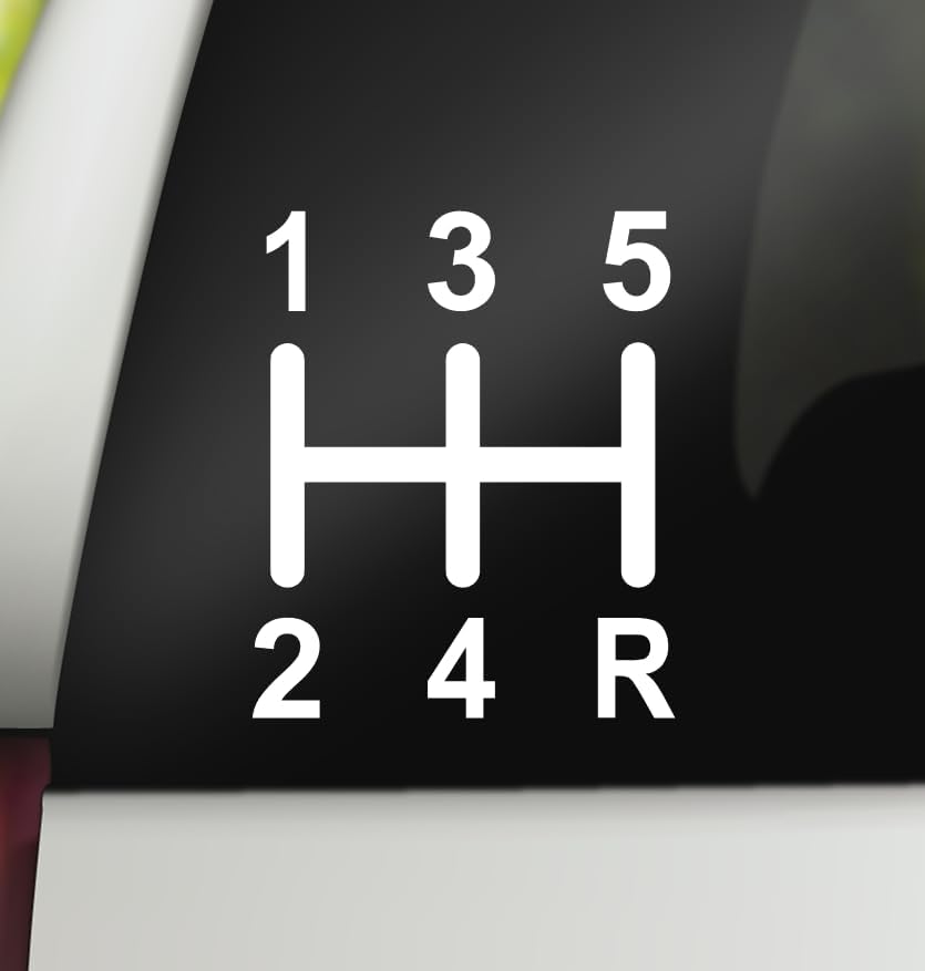 Amazon.com - 5 Speed Manual Shift Pattern Decal | Stick Gear Shifter ...
