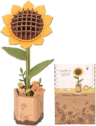 Amazon.com: Wowood 3D Flower Wooden Puzzles for Adults-Sunflower, DIY ...