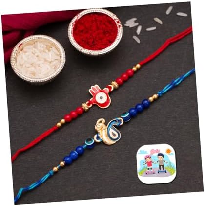 CraftVatika Rakhi with Fridge Magnet Evil Eye Peacock Rakhi for Brother ...