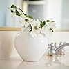 Amazon.com: Willowy 5 Inch Small White Porcelain Vase with Glossy ...
