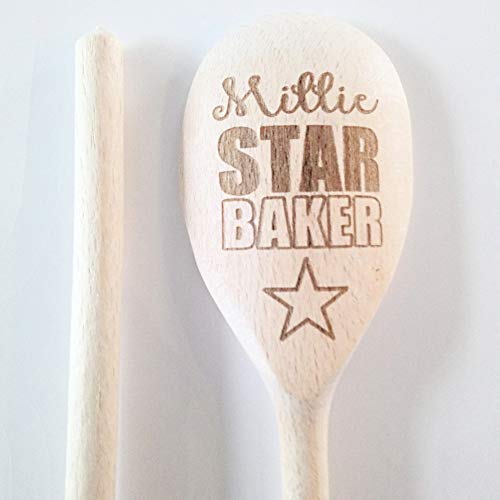 Personalised Star Baker Wooden Baking Spoon : Amazon.co.uk: Handmade ...