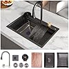 MEJE 27" New Waterfall Kitchen Sink, Upgraded 304 Stainless Steel ...