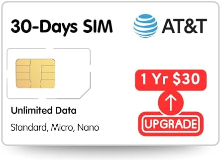 Amazon.com: IoT Data SIM Card (30 Days @128kbps), AT&T Network USA, SIM ...