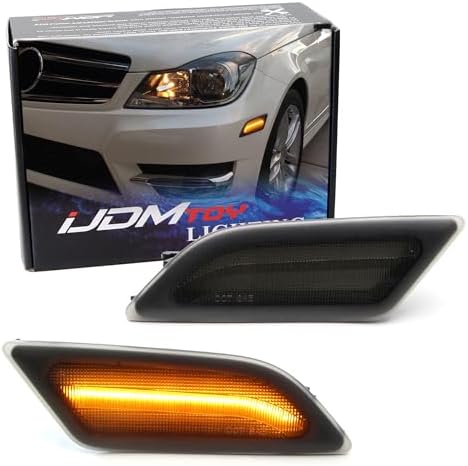 Amazon.com: iJDMTOY Clear Lens Amber Full LED Front Side Marker Light ...