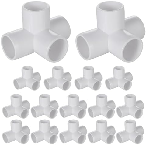 QWORK PVC Elbow Fittings Set, 8 Pack 1-1/4" 3 Way Elbow Connector & 8 ...