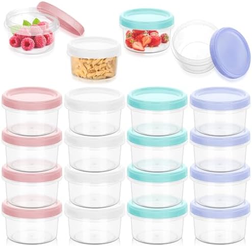 Meng Jiaran 15PCS Small Food Containers with Lids, 200ML Plastic Snack ...