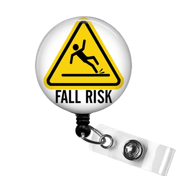 FALL RISK Badge Reel, Funny ER Nurse Badge Holder, X-ray Tech Badge ...