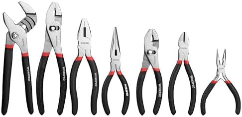 WORKPRO 7-piece Pliers Set with Groove Joint, Long Nose, Slip Joint ...