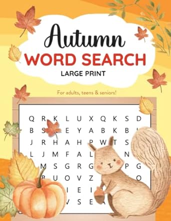 Amazon.com: Autumn Word Search for Adults, Teens & Seniors: Large Print ...