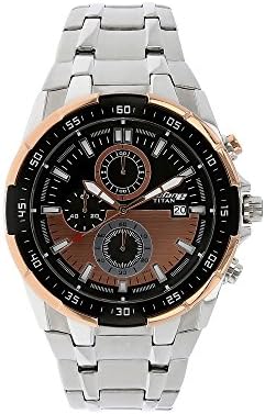 Titan Octane Quartz Chronograph Black Dial Stainless Steel Strap Watch ...