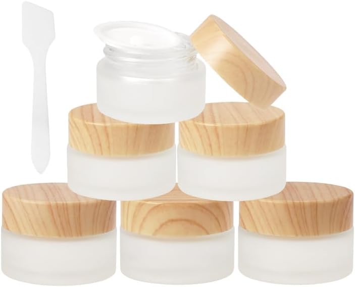 6 Pièces Pots Cosmétique Vide Verre, 20ml Bocaux En Verre De Crèmes ...