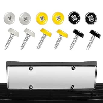 6 Pcs Number Plate Oversized Screws,Multicolor Plastic Top Car Number ...