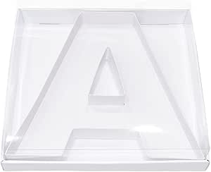 WENPACK 30.5cm Fillable Cardboard Letter Shaped Box Clear Cover Sweets ...