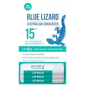 Amazon.com : 3-Pack Blue Lizard Mineral SPF 15 Lip Balm: Broad Spectrum ...