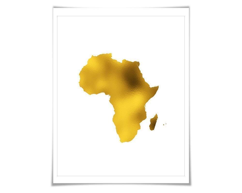Amazon.com: Africa Map Gold Foil Art Print. 7 Foil Colours/3 Sizes ...