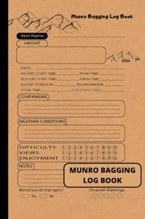 Munro Bagging Log Book: Keep Track of Your Adventures: Valdez, Raymond ...