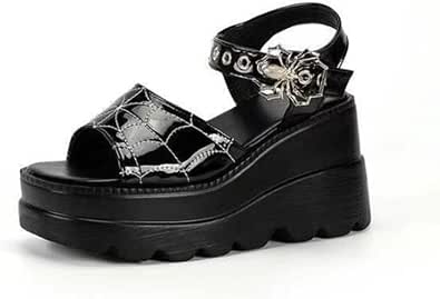 Amazon.com | DDWRGD Women Black Platform Sandals Goth Chunky Wedge ...