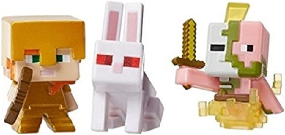 Amazon.com: Minecraft Mini Figure 3-Pack, Killer Bunny, Spawning Zombie ...