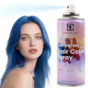 Amazon.com: Blue Temporary Hair Color Spray, SOVONCARE Natural Hair Wax ...