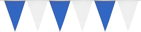 HEKU Banderines Azul-Blancos con 20 Banderas, Resistentes a la ...