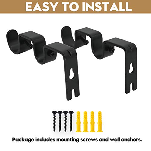 AddGrace 6 PCS Double Curtain Rod Brackets