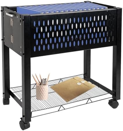 Amazon.com: biosp Mesh Rolling File Cart, Open-Top Alloy Steel File ...