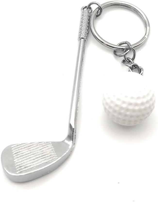 4Trails Golf Mini Racket Ball Pendant Keychain, Metal Golf Clubs ...