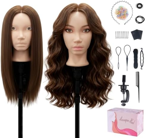 Amazon.com: Mannequin Head with 80% Real Human Hair, Beauty star 26 ...