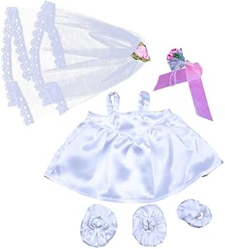 Amazon.com: Plush Gear Bride Outfit with Veil & Bouquet for Plush Toy ...