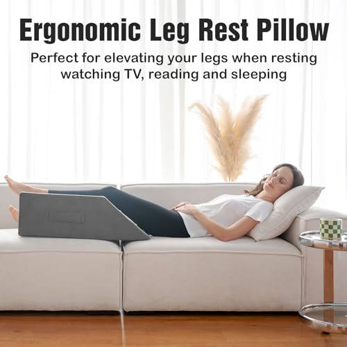 LightEase Memory Foam Leg Elevation Pillow for Post-Surgery Recovery ...