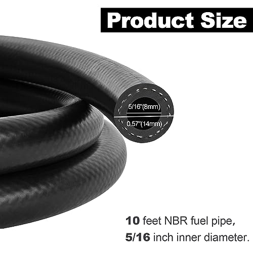 Snapklik.com : 10 Feet Fuel Line Hose, 5/16 Inch Inside Diameter NBR ...