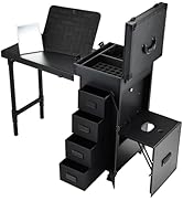 Amazon.com : Joligrace Rolling Manicure Table 5 Drawers Foldable Nail ...