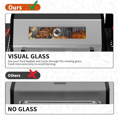 SKOK Led 4-Burner Gas BBQ Grill with Side Burner & Visual Glass ...