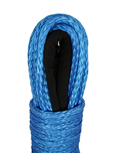 Synthetic Winch Rope - 1/4" x 48' Winch Cable Blue Winch Rope 7000+ LBs ...