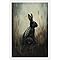 Amazon.com: Creepy Black Hare In The Grass Canvas Wall Artpainting ...