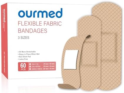 Amazon.com: Ourmed Flexible Fabric Adhesive Bandages,60 Count, Latex ...
