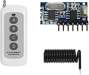 QIACHIP 433MHz Wireless Remote Control Switch Mini Receiver and 4 ...