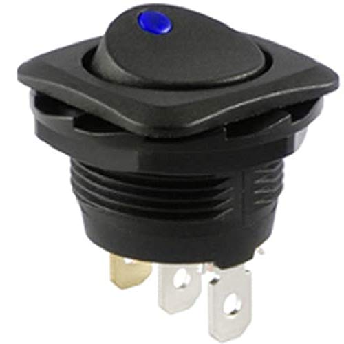 54-645-B Round Hole Illuminated Rocker Switch, Square Bezel, SPST ...
