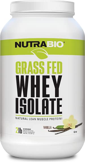 NutraBio Grass Fed Whey Isolate Protein Powder - 25G of Protein Per ...