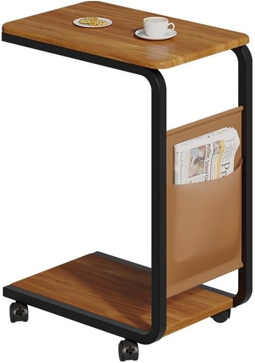 Amazon.com: JRFVHYZNN Coffee Table Mobile Side Table with Wheels ...